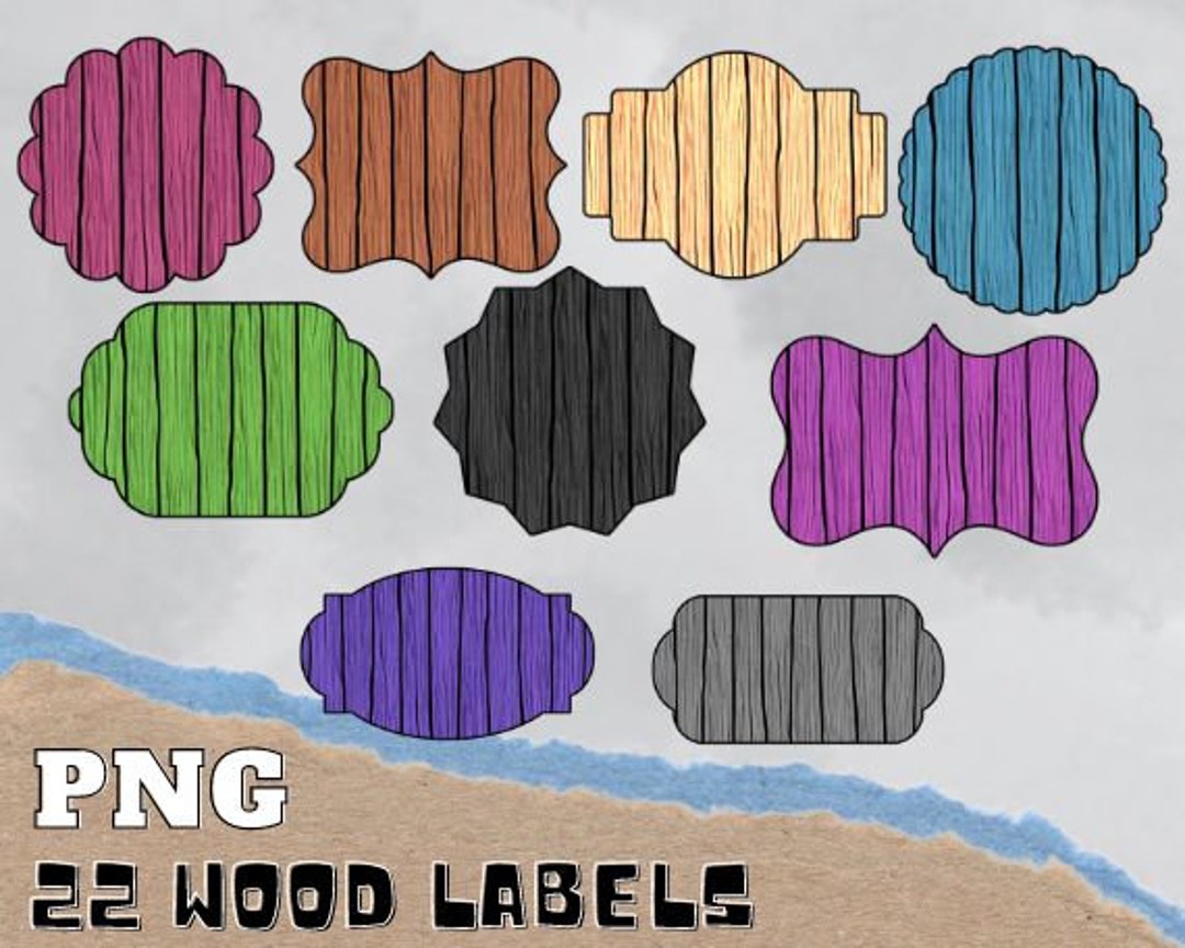 Wooden Labels - Wood Labels Clip Art - Wooden Tag Clipart - Colorful ...