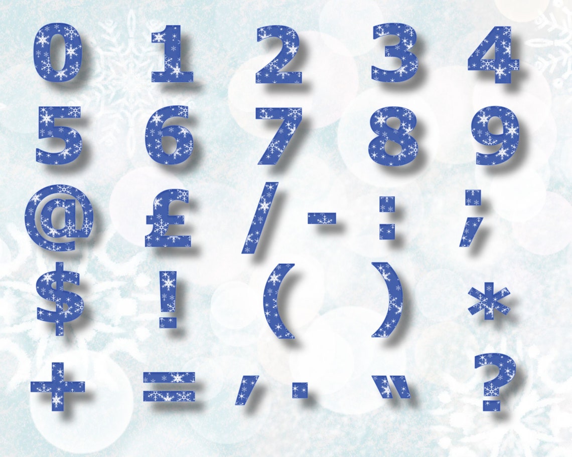 Snowflake Alphabet Letters Clip Art, Holiday Alphabet Font, Winter ...