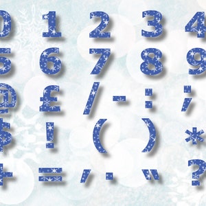 Snowflake Alphabet Letters Clip Art, Holiday Alphabet Font, Winter ...