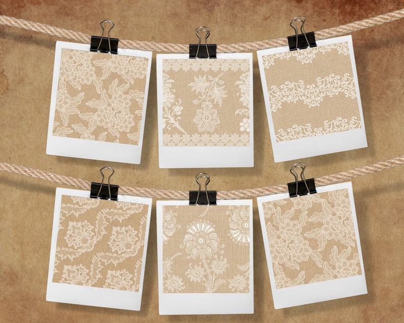 Linen and White Lace Digital Paper Pack Linen Digital - Etsy