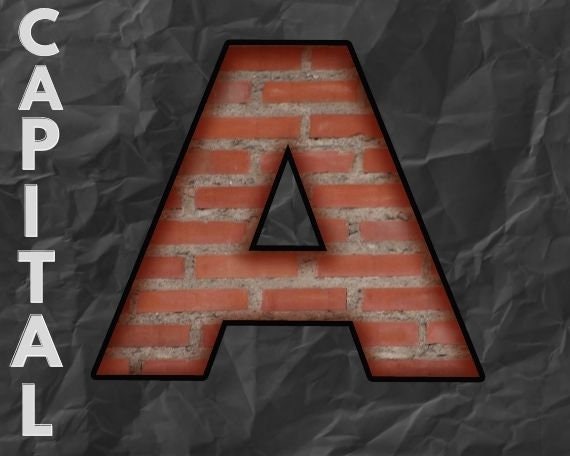 Red Brick Alphabet Letters Font, Brick Alphabet, Brick Number - Upper ...