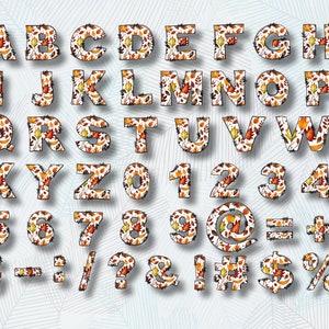 Fall Doodle Alphabet Letters SVG, Alpha Doodle, Autumn Themed Alpha PNG ...