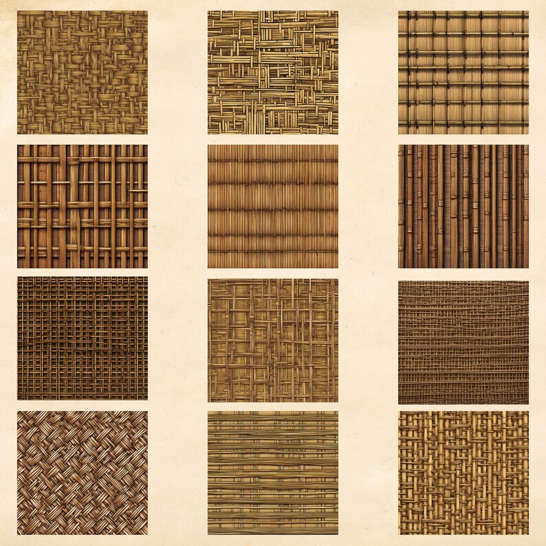 Rattan Texture Digital Papers, Wicker Weave Backgrounds, Nature ...