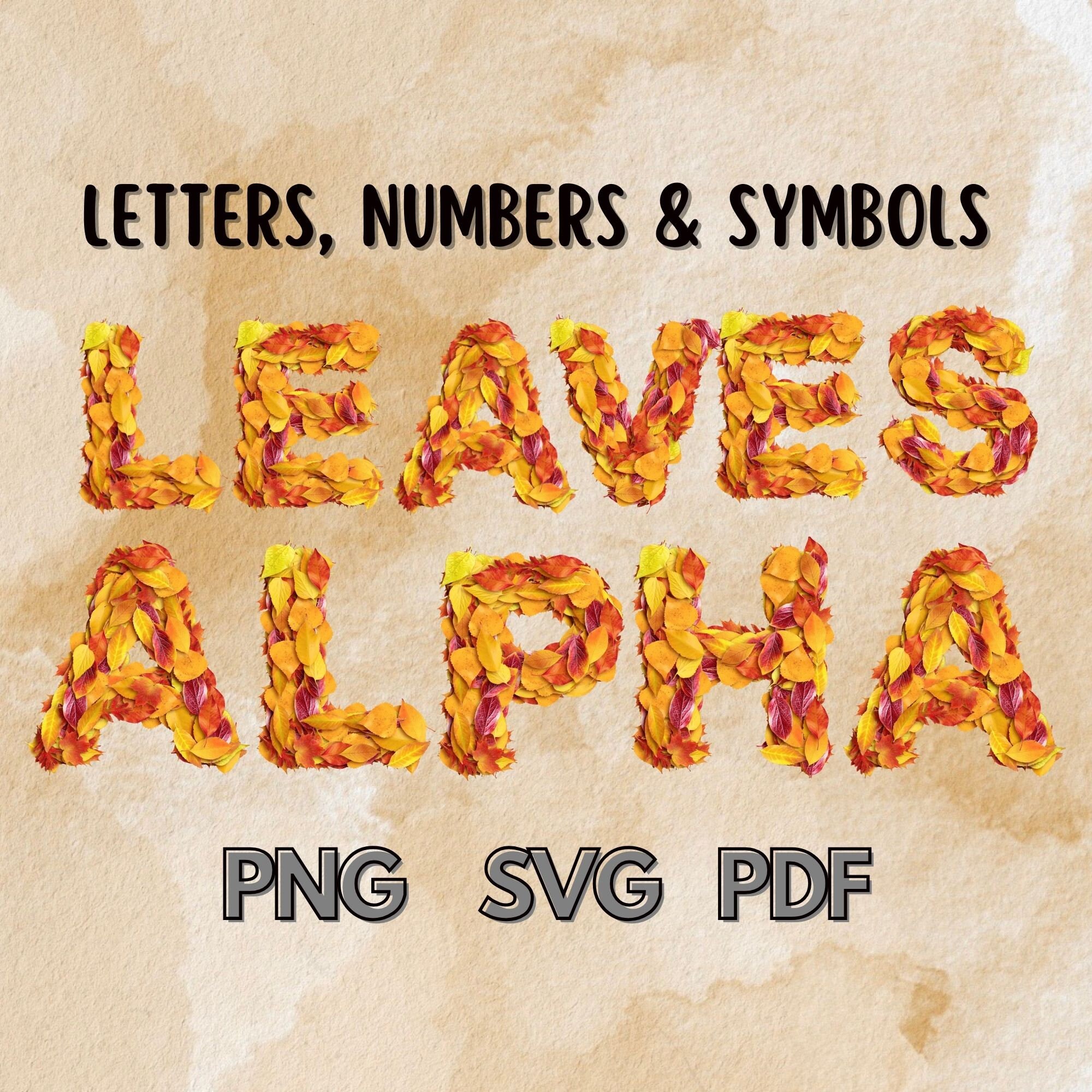 Autumn Leaves Alphabet Letters Clip Art Set, Fall Font SVG, Harvest ...