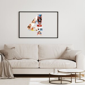 Editable Numbers Photo Collage Template , Digital Print , Digits Photo ...