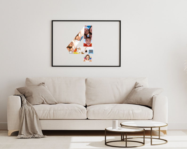 Editable Numbers Photo Collage Template Digital Print - Etsy