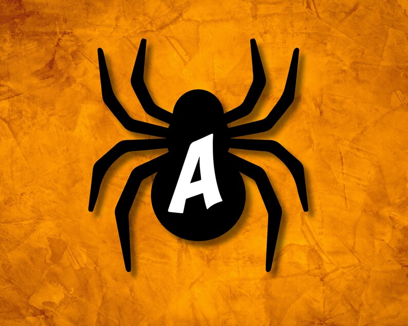 Spider Alphabet Svg Bundle,spider Svg Font, Halloween Alphabet Clip Art ...