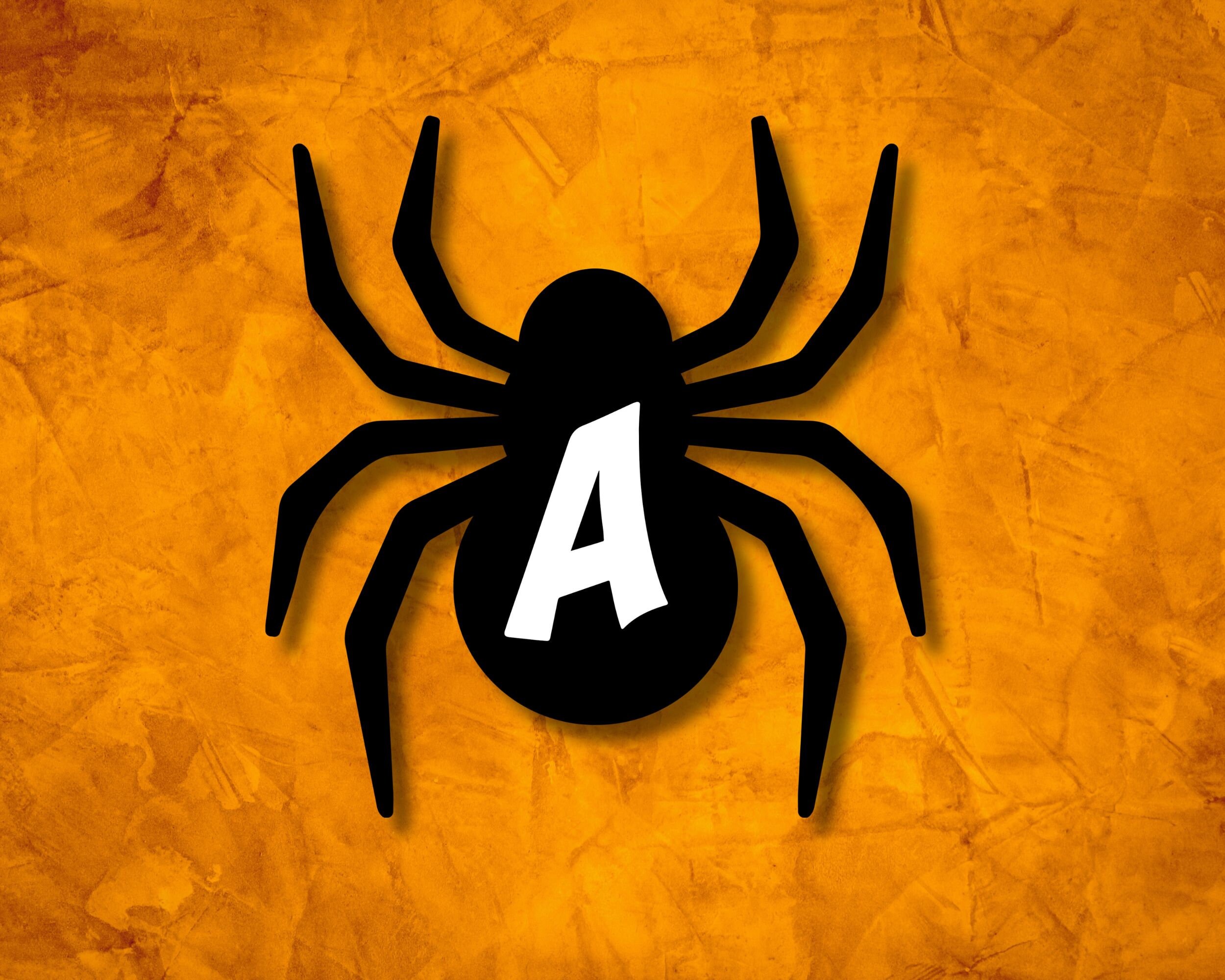 Spider Alphabet Svg Bundle,spider Svg Font, Halloween Alphabet Clip Art ...