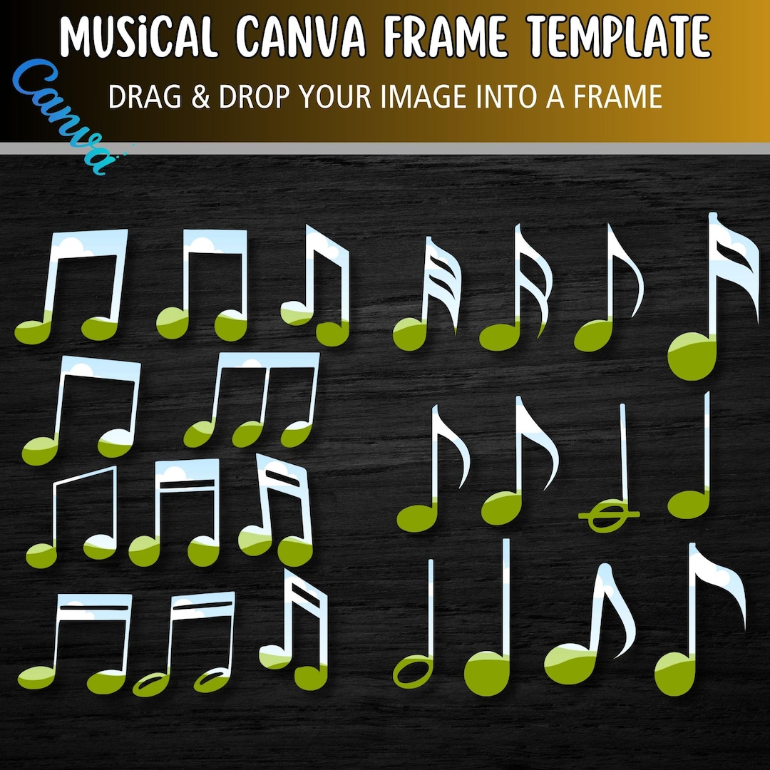 Make Your Own Music Notes Canva Template, Musical Photo Collage,drag ...
