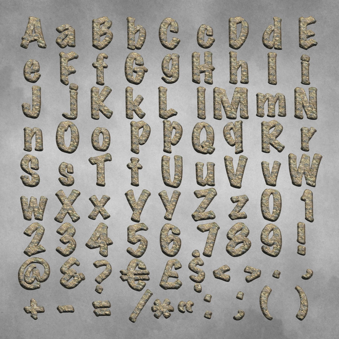 Stone Alphabet Letters and Numbers PNG, Rock Font Svg , Stone Pattern ...
