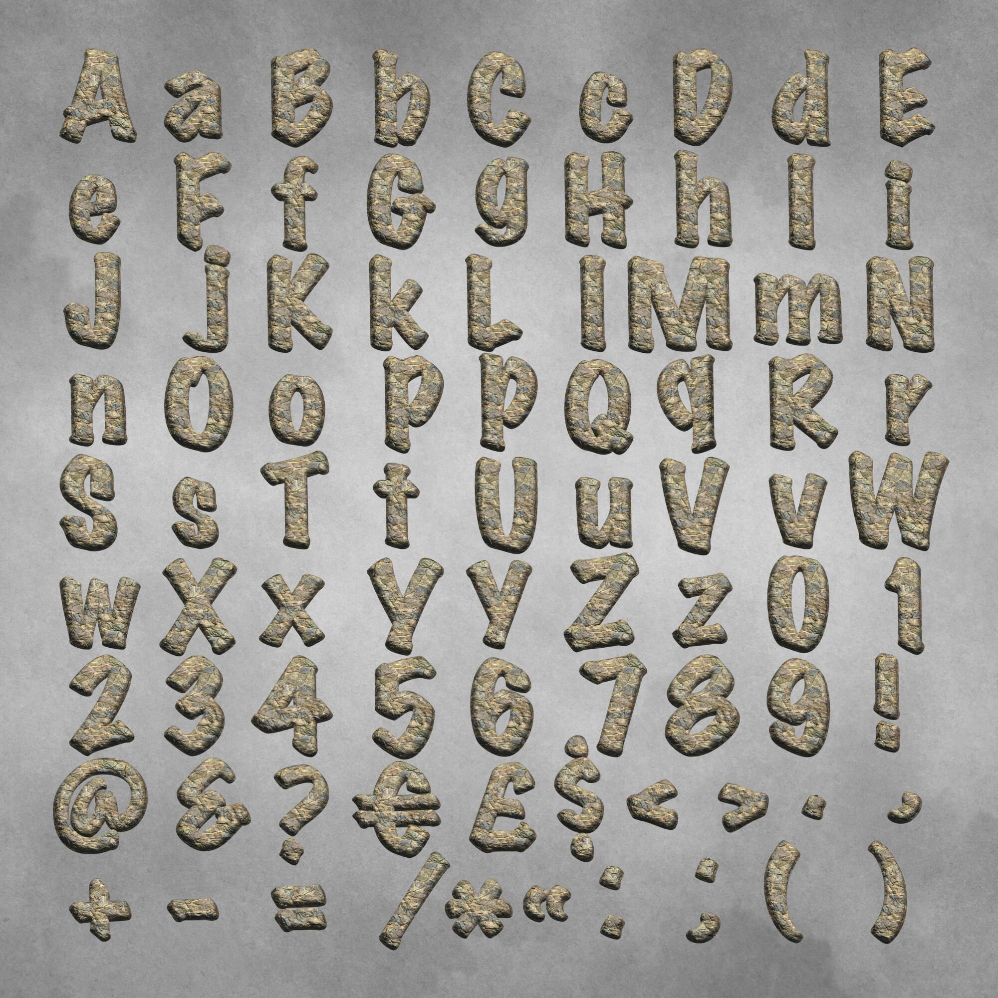 Stone Alphabet Letters and Numbers PNG, Rock Font Svg , Stone Pattern ...