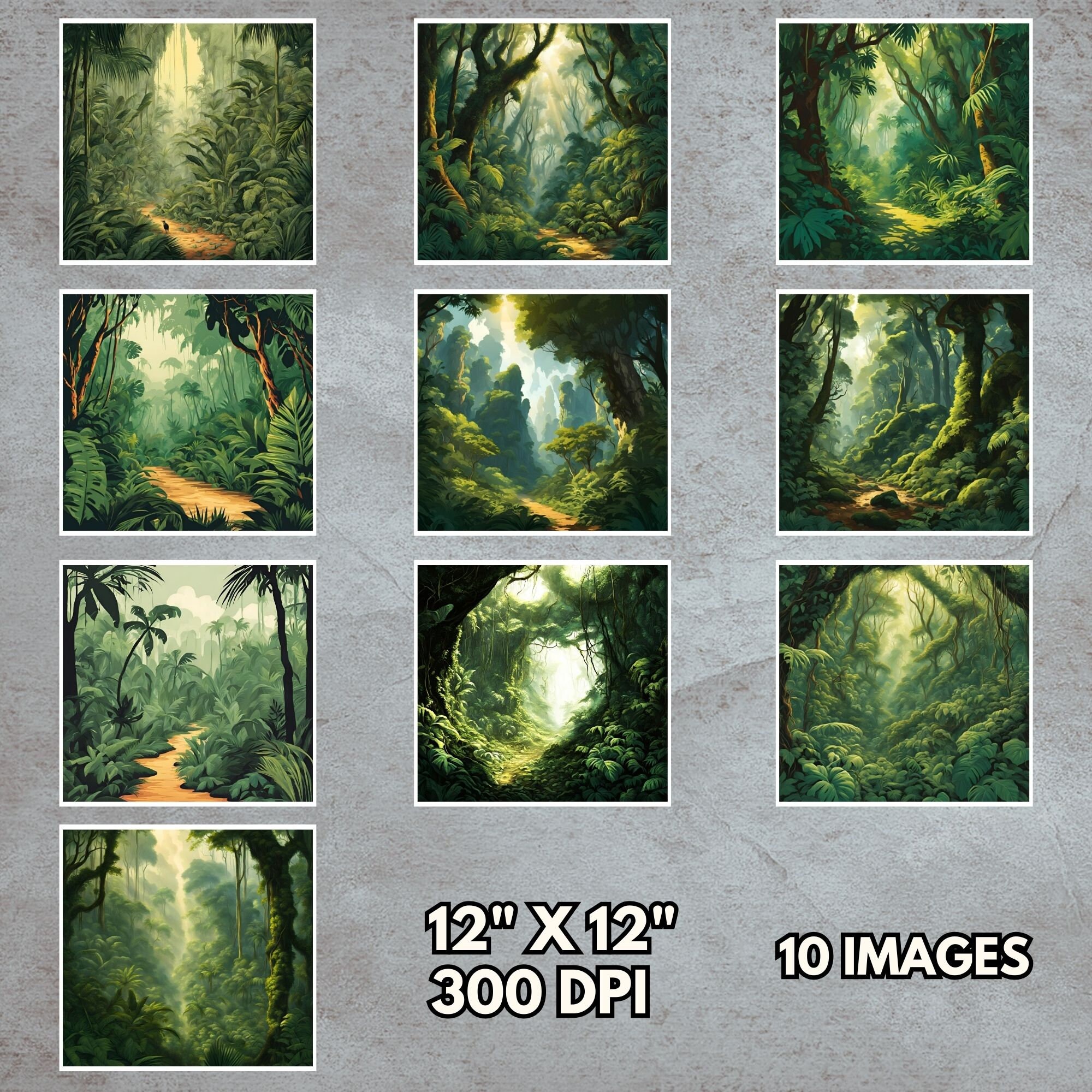 Jungle Digital Paper Pack, Tropical Forest Pattern , Nature Backgrounds ...