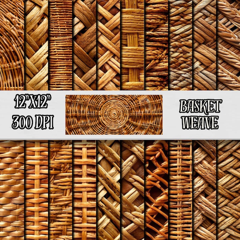 Wicker Basket Texture Digital Papers, Wicker Weave Backgrounds,nature ...