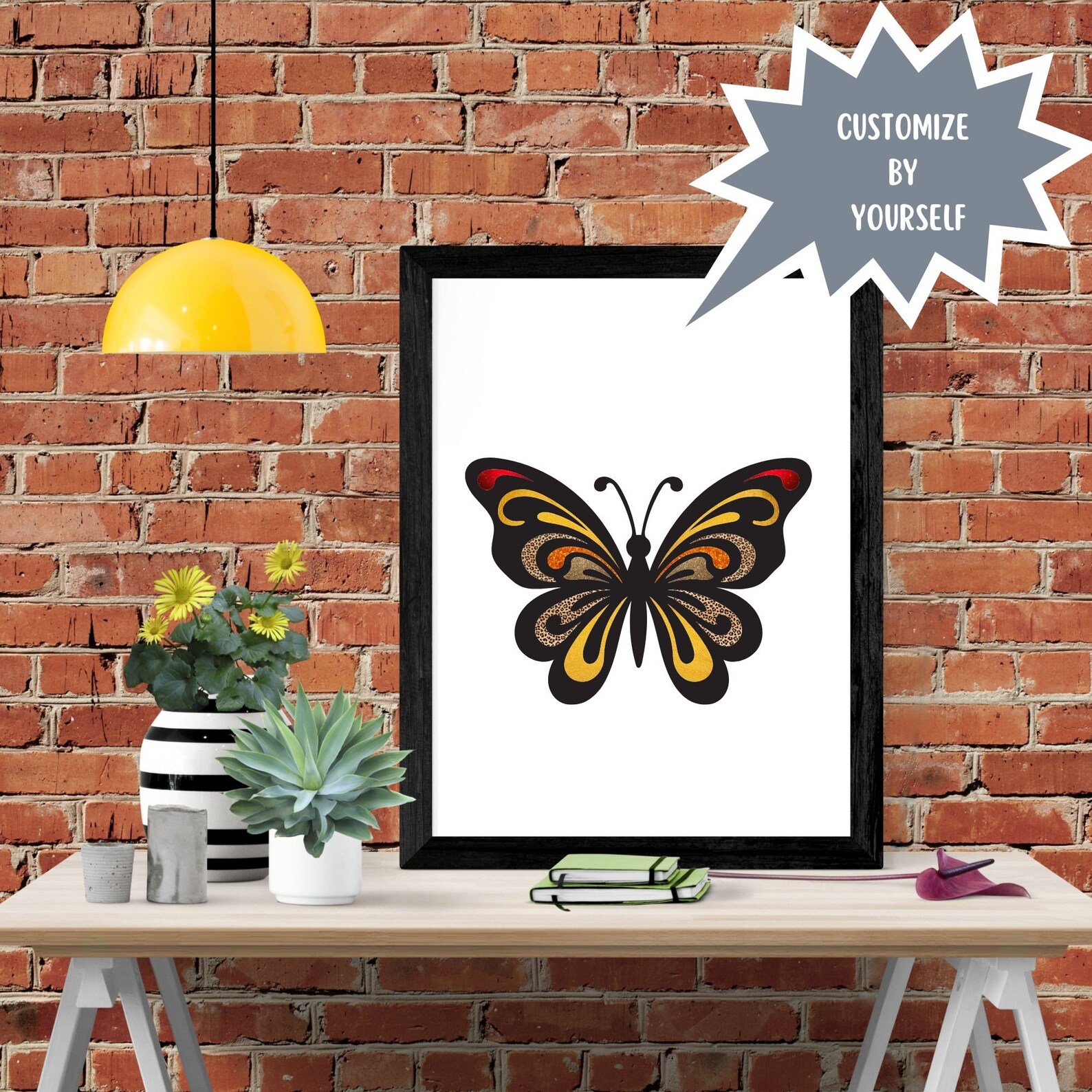 Fill Your Own Editable Butterfly Canva Frame , Fully Editable Butterfly ...