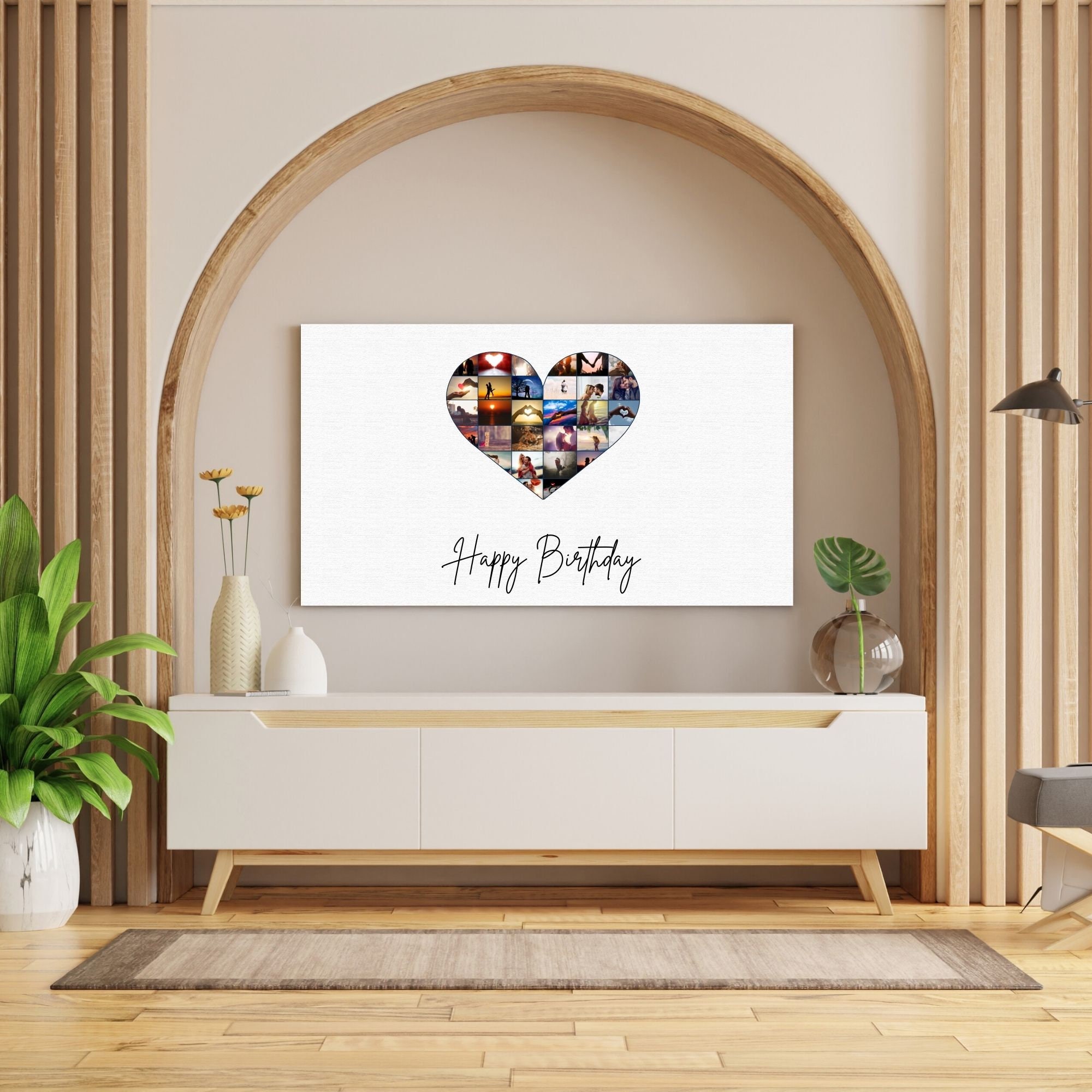 Editable Canva Love Heart Photo Collage, Printable Photo Collage ...