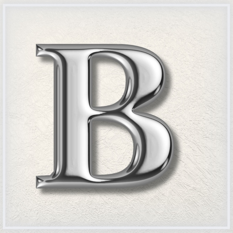 Silver Chrome Alphabet Letters, Liquid Silver Alphabet Letters in PNG ...