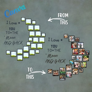 Moon Photo Collage Template | Moon Template | Crescent Moon Collage ...