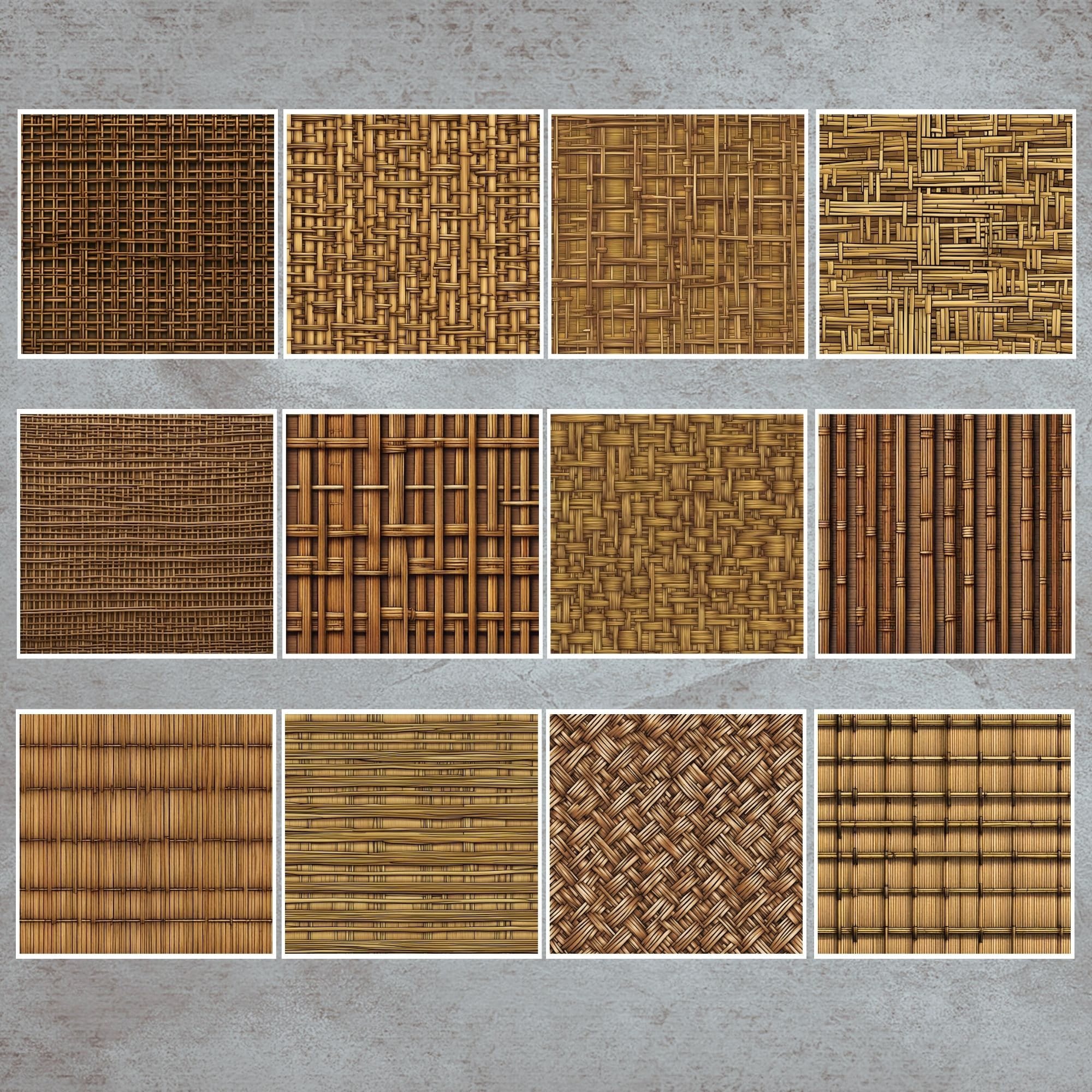 Rattan Texture Digital Papers, Wicker Weave Backgrounds, Nature ...