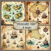 Vintage Treasure JPG Bundle,watercolor Treasure Map Scrapbook Paper ...