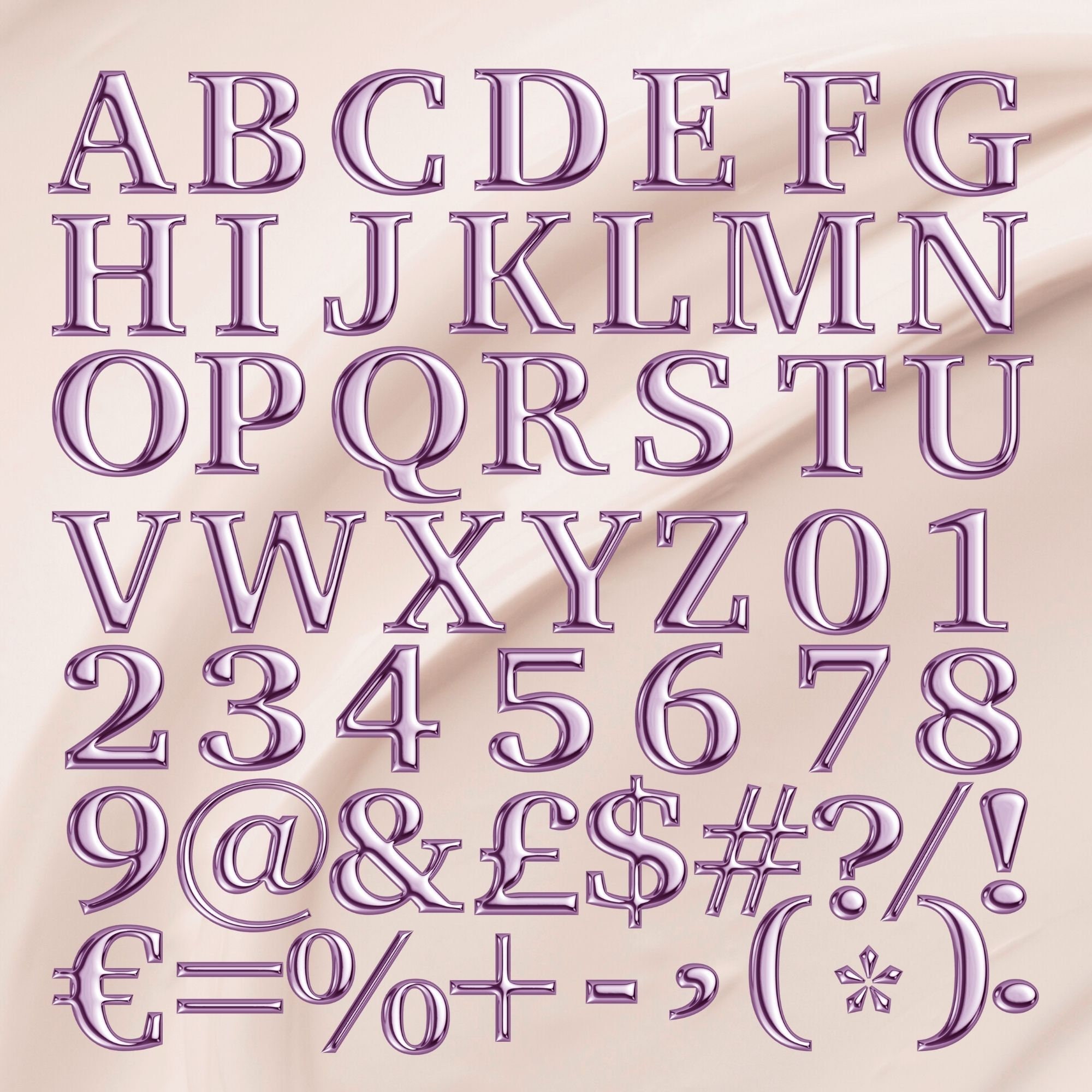 Liquid Lilac Chrome Alphabet Letters, Liquid Lilac Letters in PNG,SVG ...