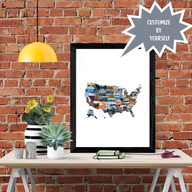 Editable USA Map Photo Collage ,create Your Own US Map Photo Collage ...