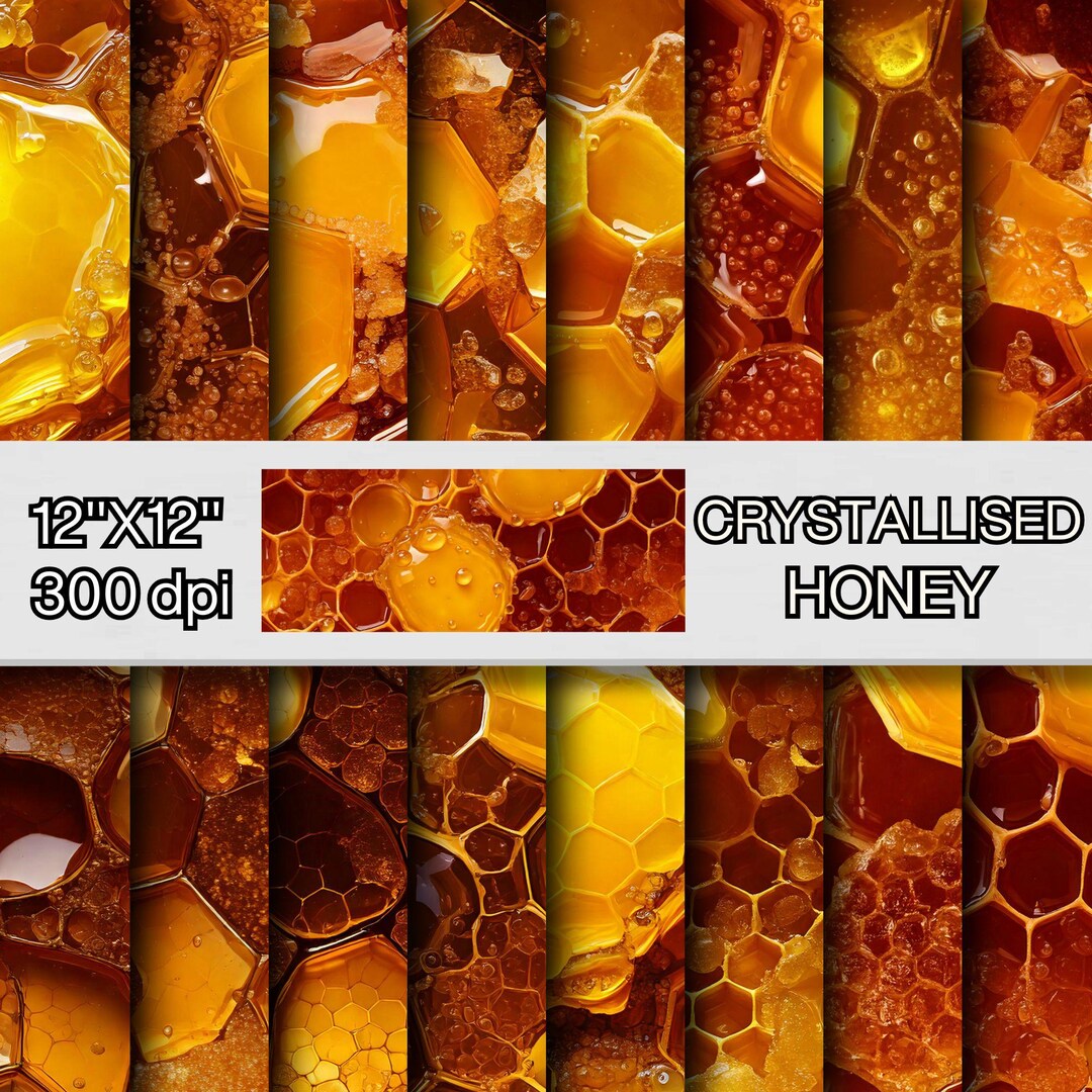 Crystallised Honey Seamless Pattern Digital Papers, Honeycomb ...