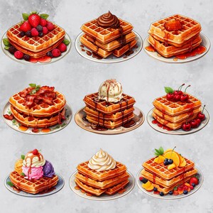 Waffles PNG Clip Art Set,digital Food Graphics,breakfast Clipart ...