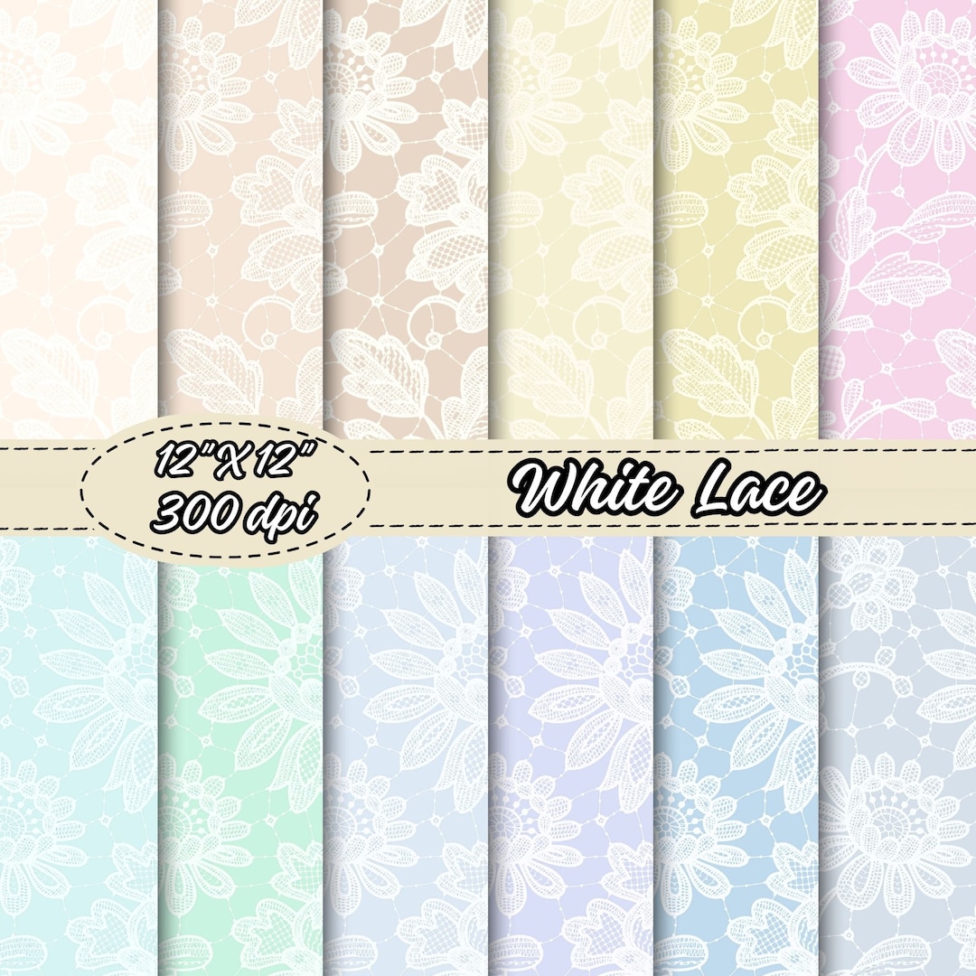 Lace Digital Paper Pack - Pastel Lace Digital Background - Lace Shabby ...