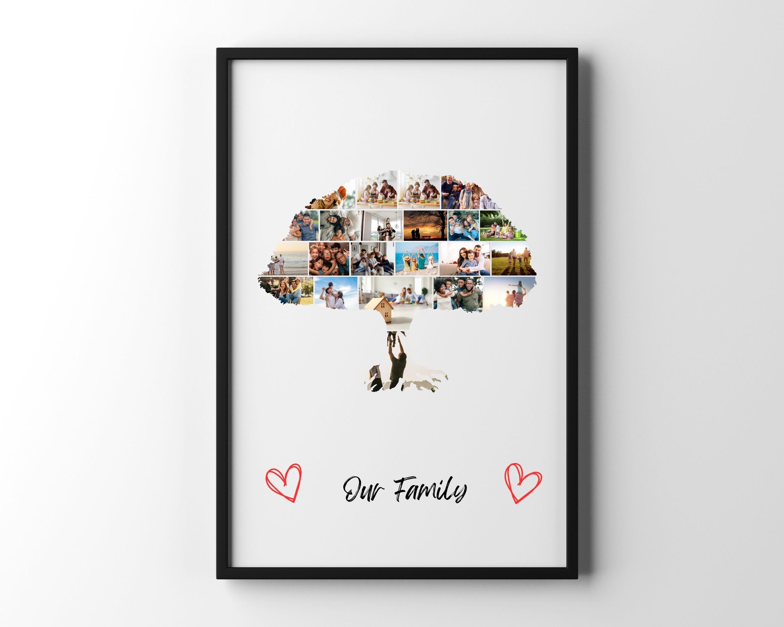 Editable Family Tree Photo Collage Template , Family Tree Anniversary ...