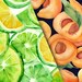 Watercolor Fruit Pattern Digital Papers, Summer Themed Scrapbooking ...
