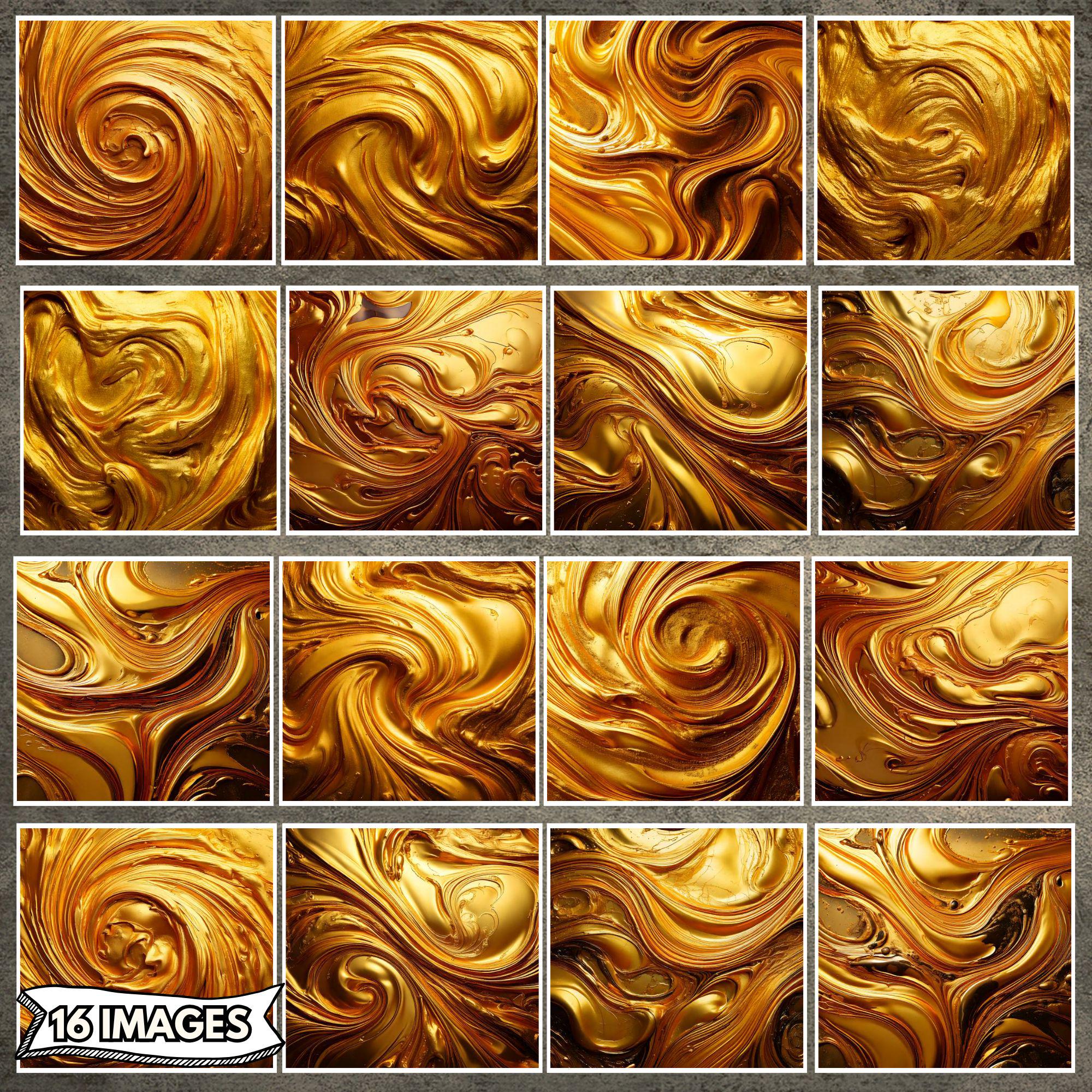 Gold Paint Texture Digital Paper Pack,metallic Backgrounds Bundle ...