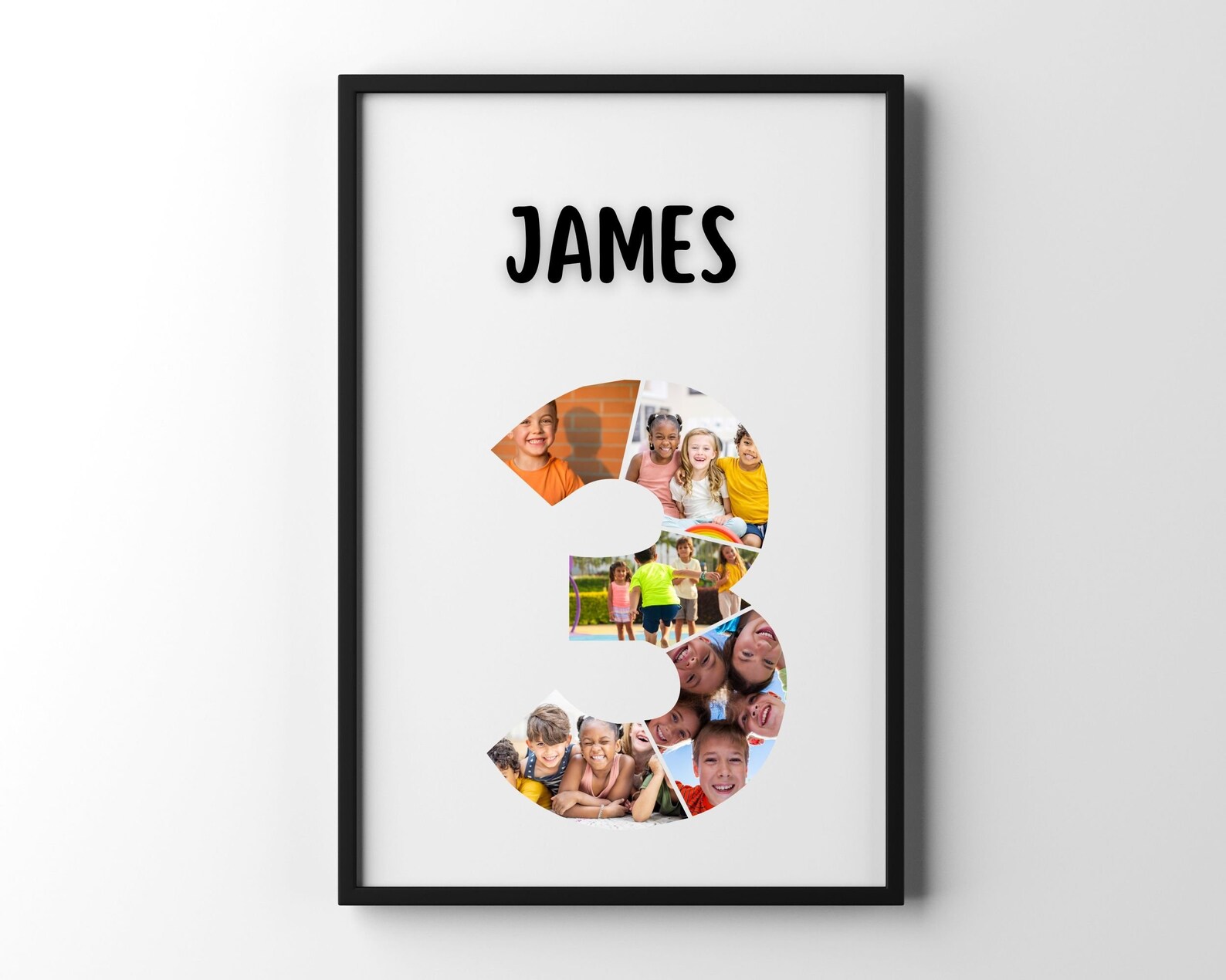 Editable Numbers Photo Collage Template , Digital Print , Digits Photo ...