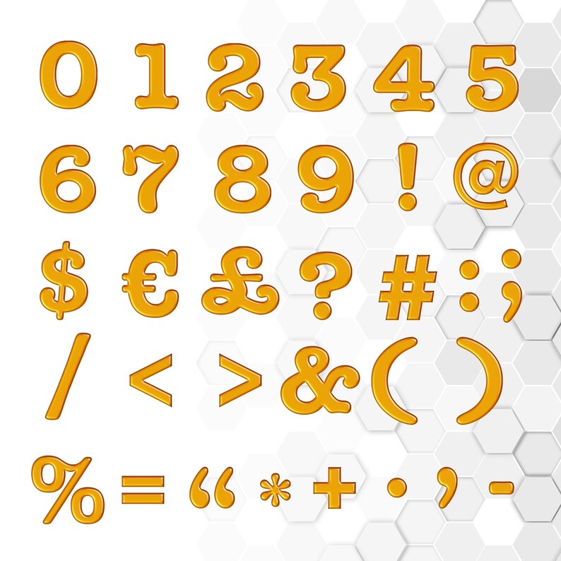 Yellow Alphabet Letters and Numbers PNG, Honey Font Svg ,liquid Yellow ...