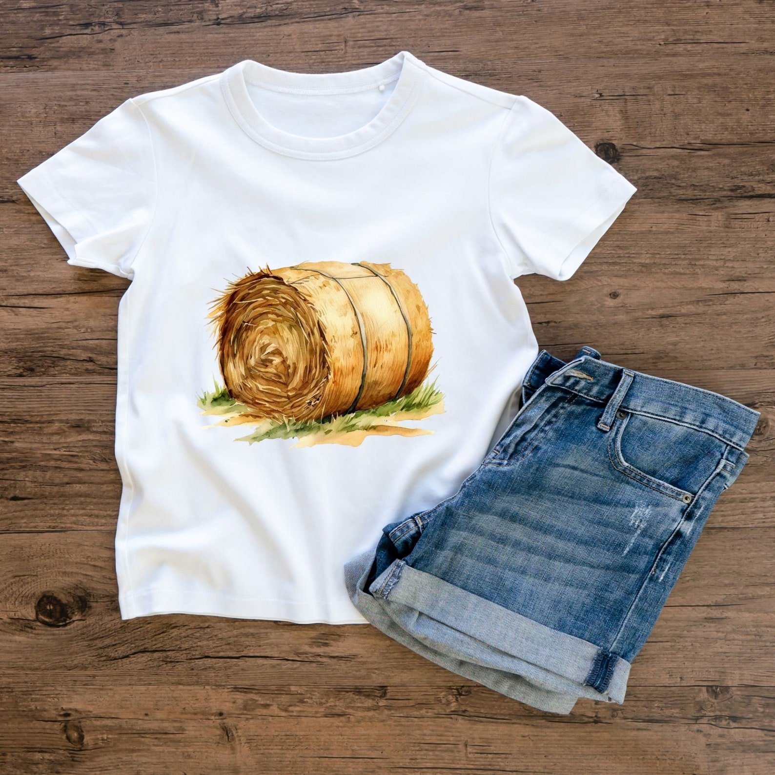 Watercolor Bale of Hay Clipart Bundle,printable Watercolor Hay Bale ...