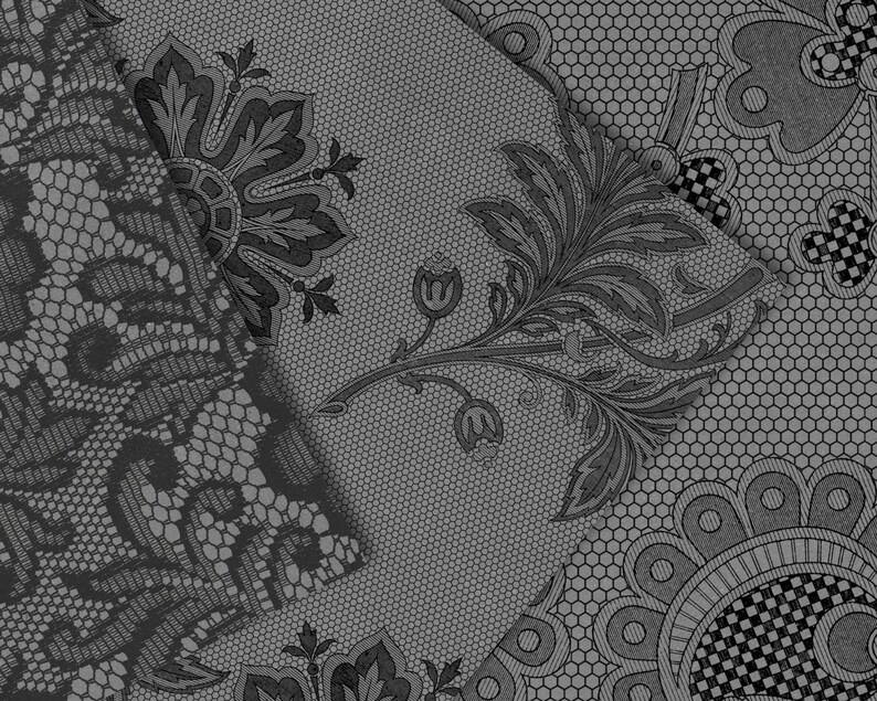 Black Lace Digital Paper Pack - Vintage Lace Pattern Digital Background ...