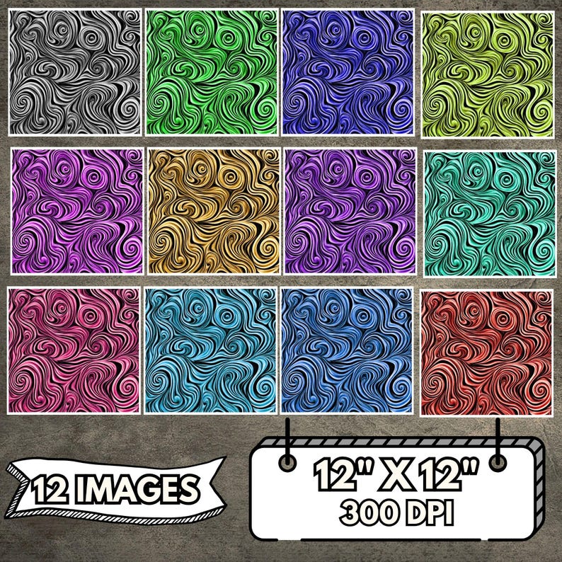Colorful Wavy Digital Paper, Wavy Swirl Backgrounds, Liquid Marble ...
