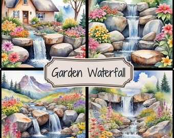 Flower Shop Clipart Bundle 10 High Res Watercolor Jpgs for Junk Journaling, Scrapbook, Crafts ...