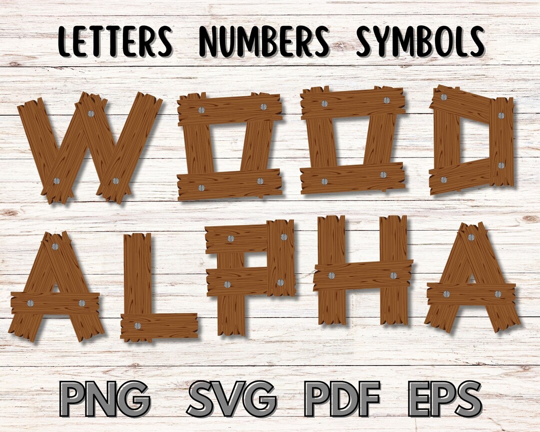 Wood Pattern Alphabet Letters Clip Art Set Wood Texture SVG - Etsy