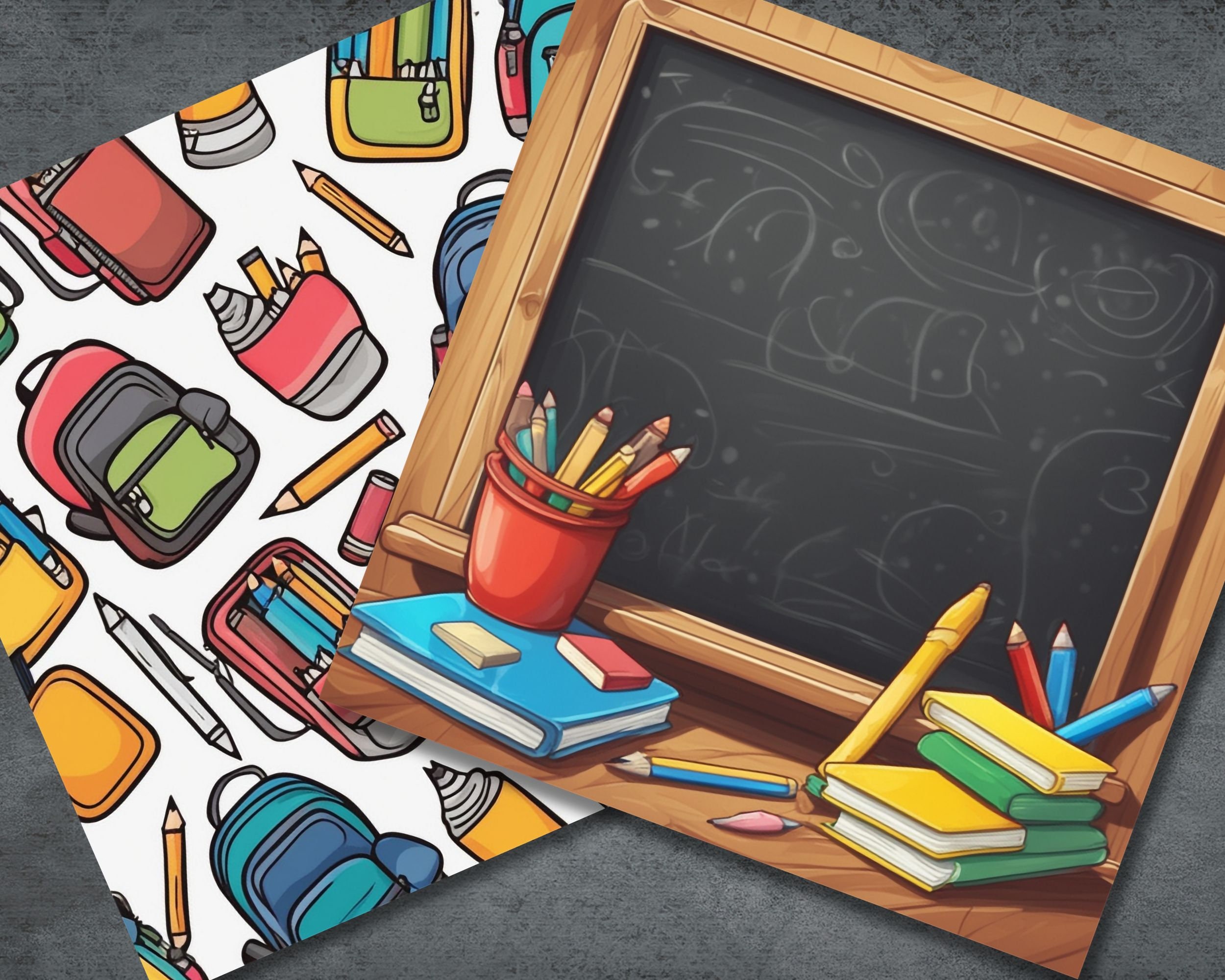 Back to School Digital Paper Bundle, School Days Digital Paper Pack ...