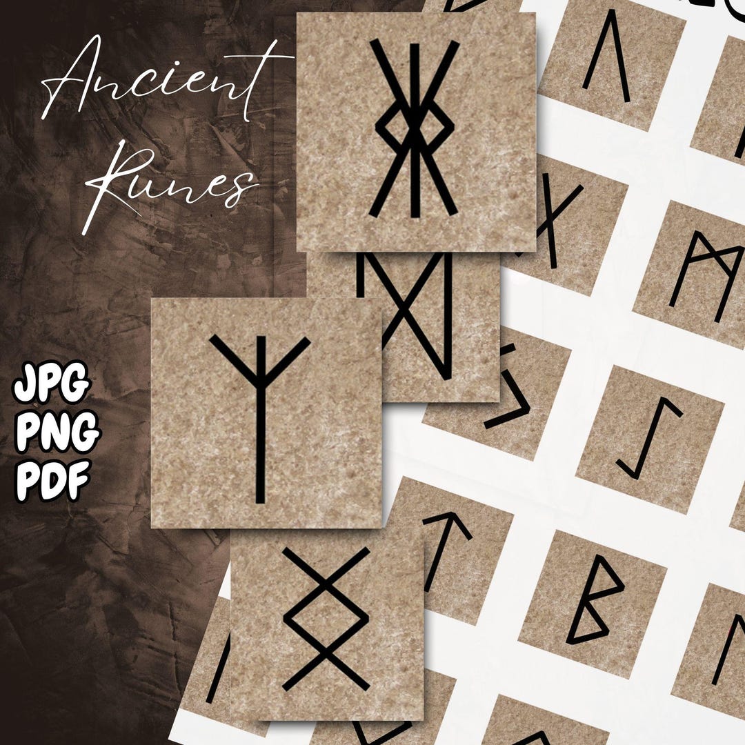 Rune Squares Printable Tiles Digital Collage Sheet,magical Runes for ...