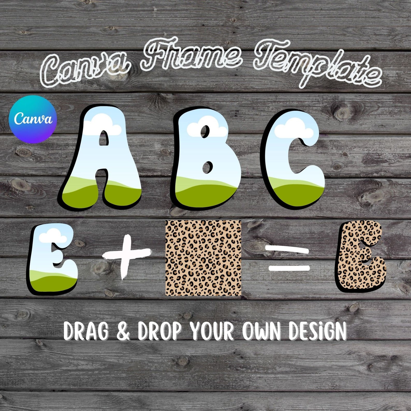 Editable Canva Frame Alphabet Template , Groovy Frame Digital Alphabet ...