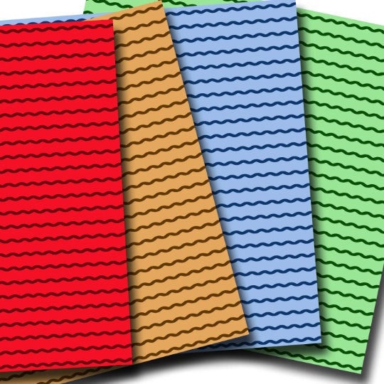 Wavy Lines Digital Papers Wavy Lines Pattern Digital Background ...