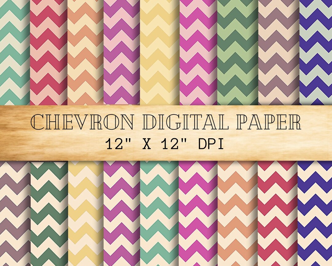 Chevron Digital Papers, Chevron Pattern Background Papers, Retro Colors ...