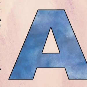 Watercolor Alphabet Letters Font, Blue Watercolor Upper Case and Lower ...