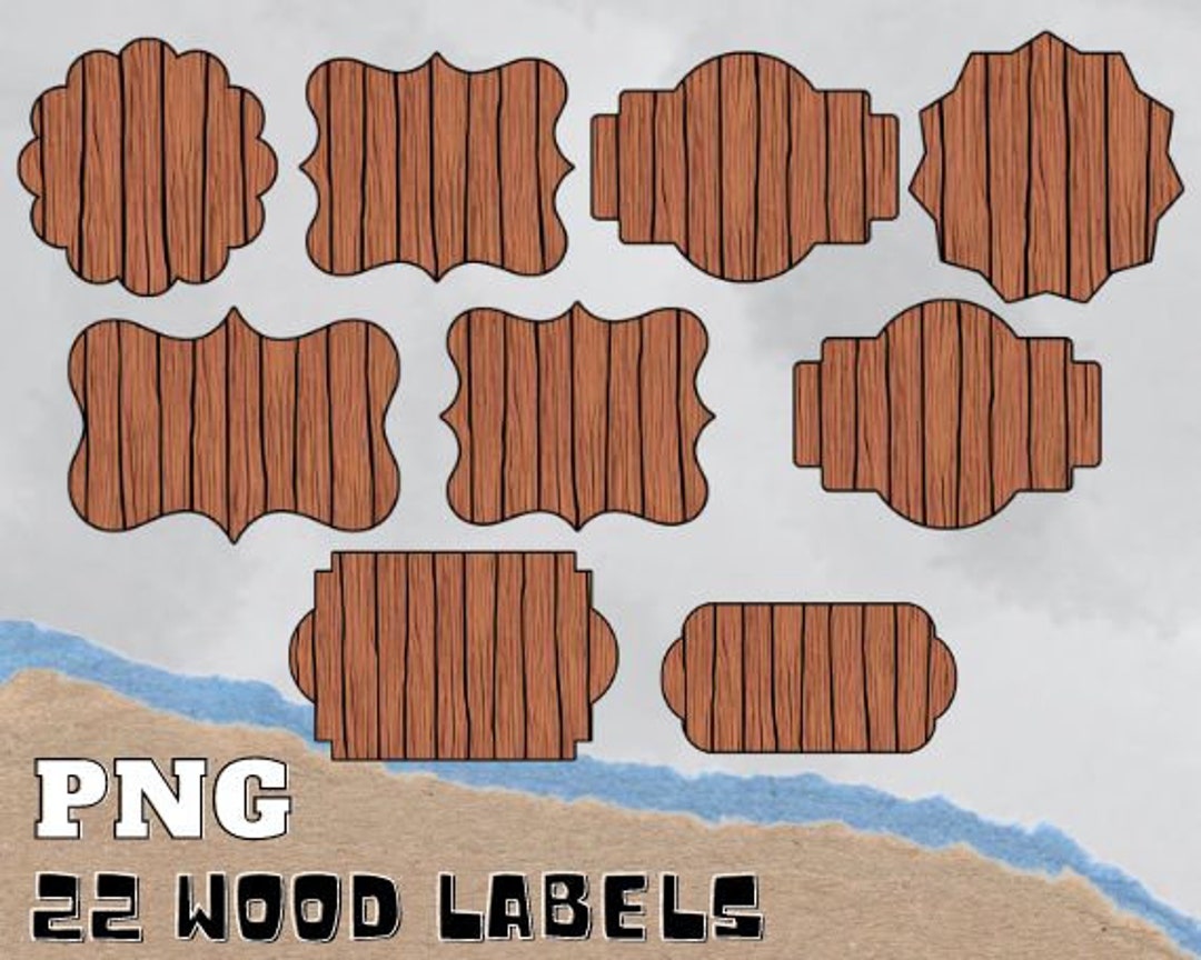 Wooden Labels - Wood Labels Clip Art - Wooden Tag Clipart - Brown Wood ...