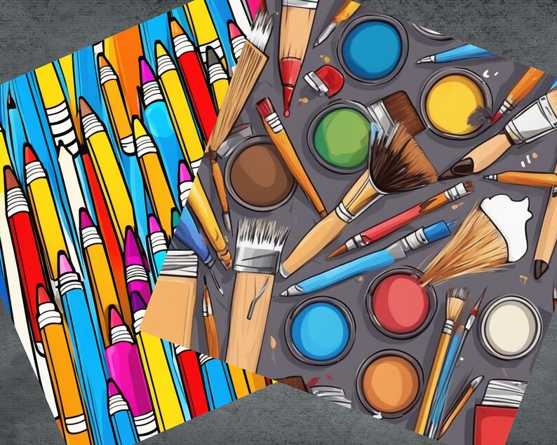 Back to School Digital Paper Bundle, School Days Digital Paper Pack ...