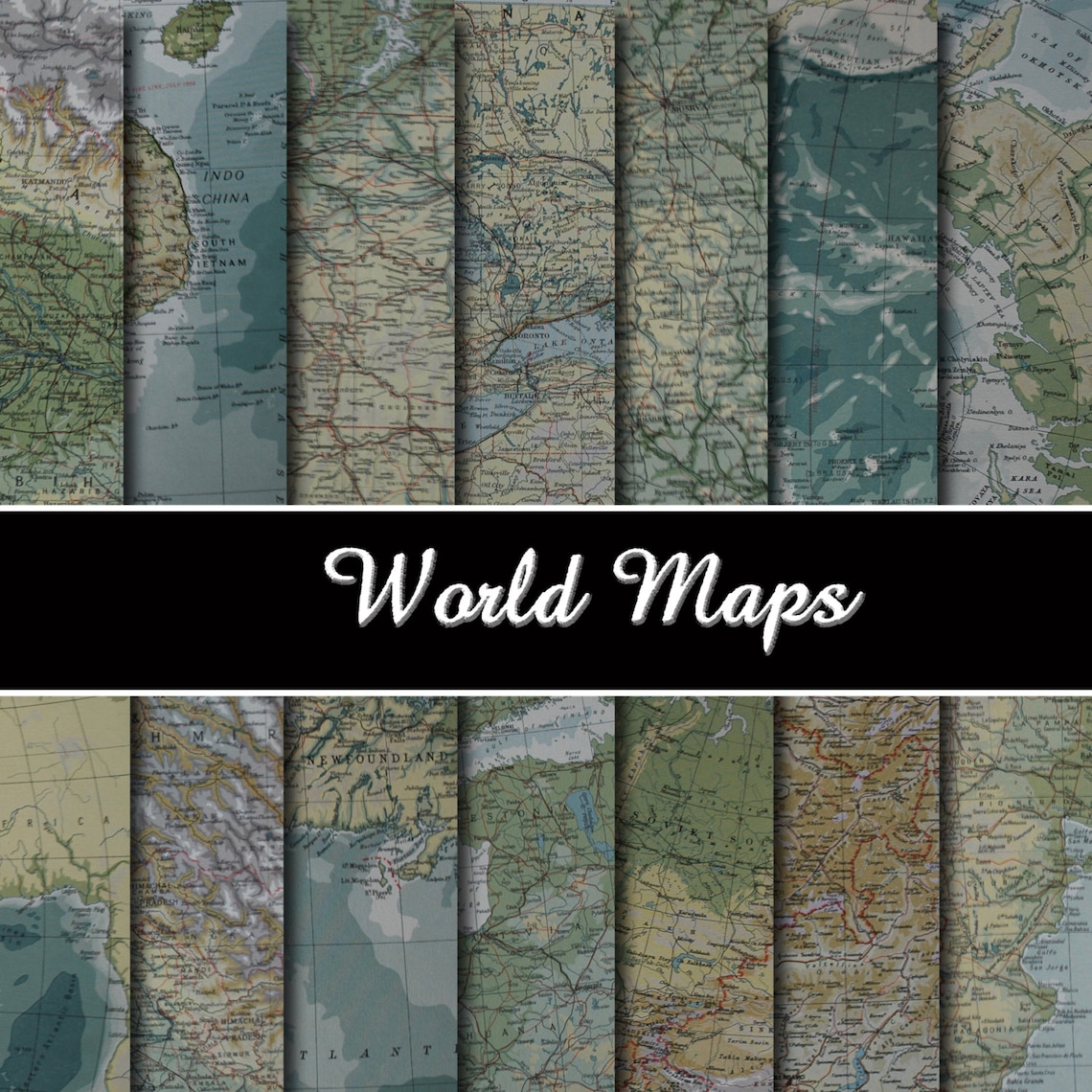 Maps Digital Paper Pack - Instant Download Printable Old World Maps ...