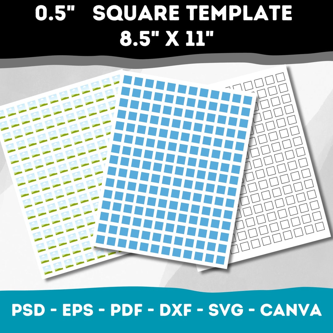 0.5 Inch Square Template, 0.5" Template in Psd, Eps, Pdf, Dxf and Canva ...