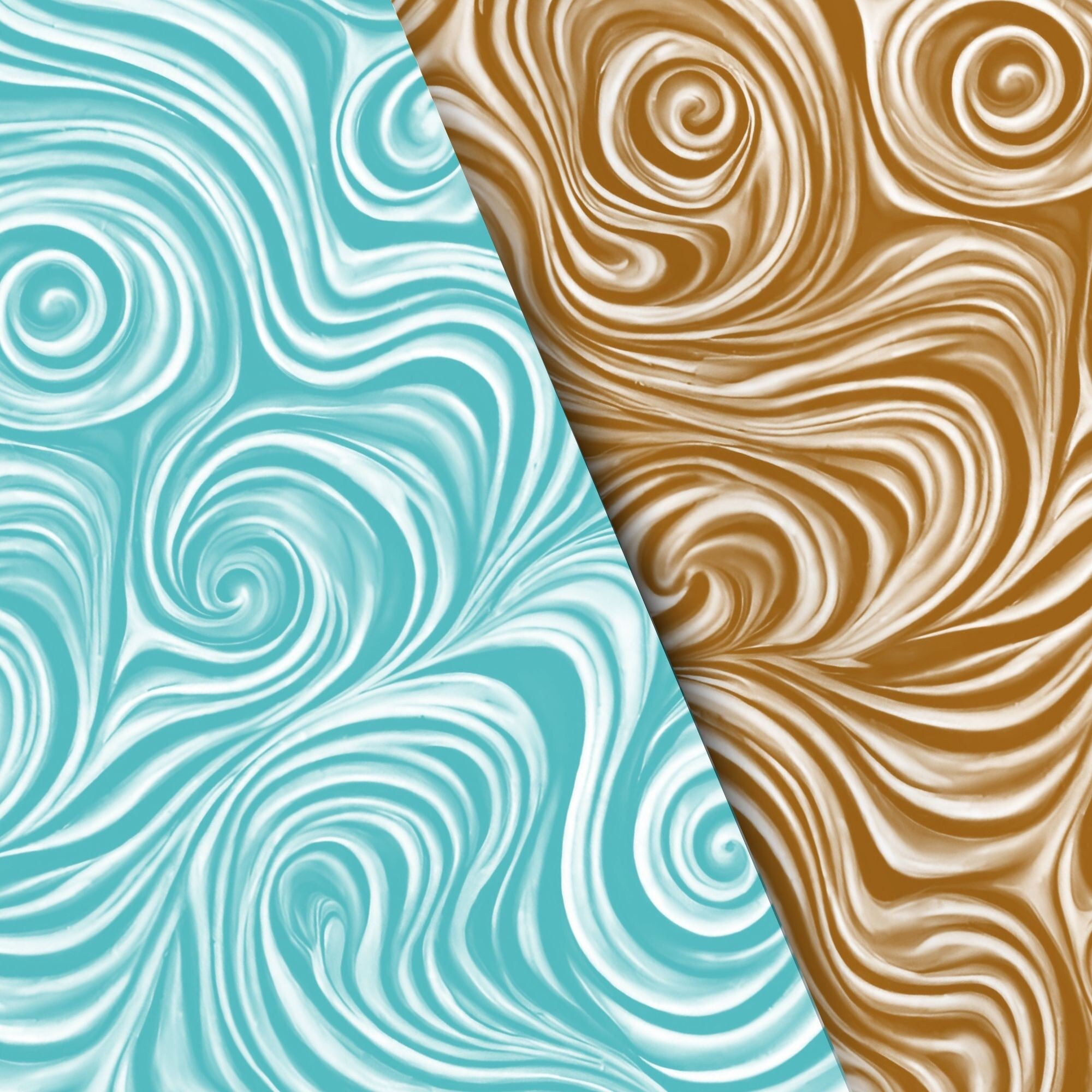 Colorful Wavy Digital Paper, Wavy Swirl Backgrounds, Liquid Marble ...