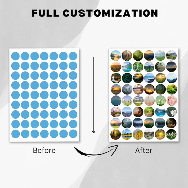 Circle Collage Sheet Template Bundle, 13 Sizes Circle Template, 8.5X11 ...